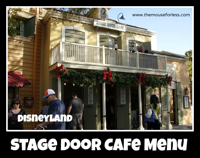 Stage Door Cafe 2025 Menu in Frontierland at Disneyland