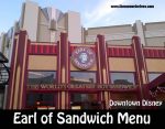 Earl of Sandwich Menu at Disneyland's Downtown Disney