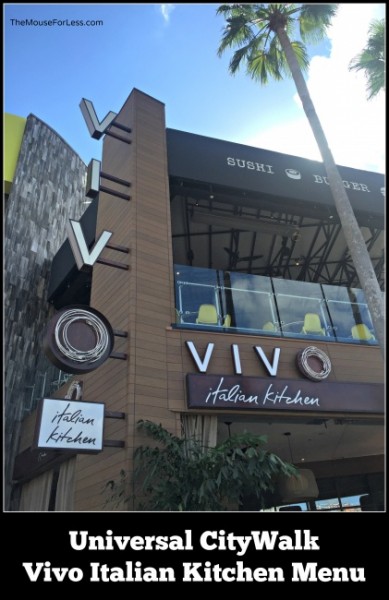 Vivo Italian Kitchen Menu | 2025 | Universal Orlando's CityWalk
