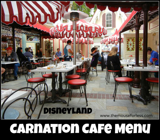 Carnation Cafe Menu | Main Street at Disneyland Resort