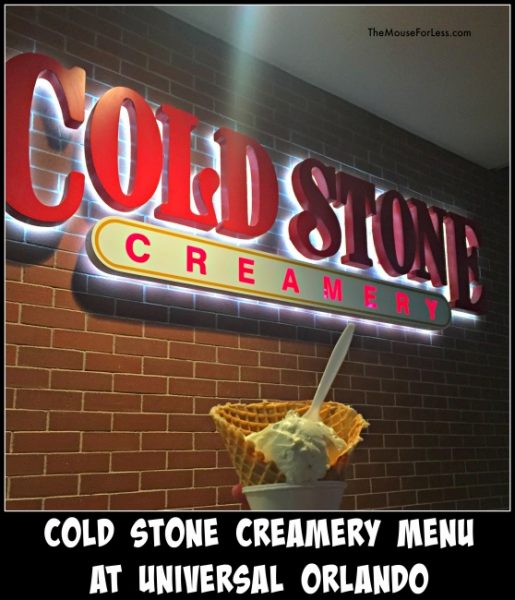 Cold Stone Creamery Menu | CityWalk at Universal Orlando Resort