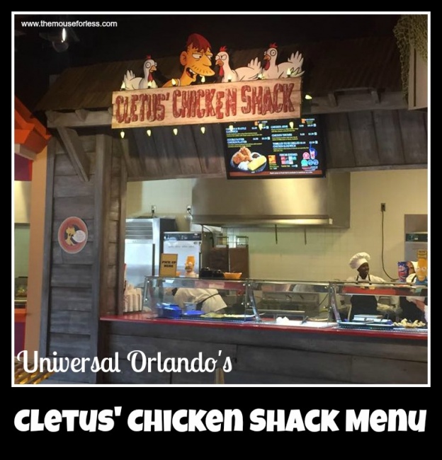 Cletus' Chicken Shack Menu | Universal Studios Florida
