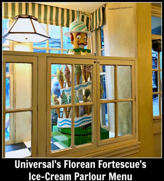 Florean Fortescue's Ice-Cream Parlour Menu | 2026 | Universal