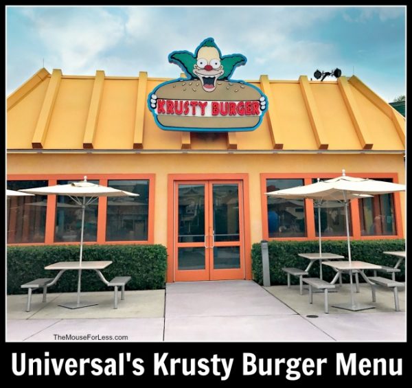 Krusty Burger Menu | 2025 | Universal Studios Florida