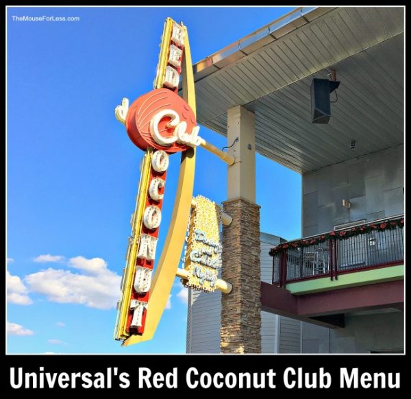 Red Coconut Club Menu | CityWalk at Universal Orlando Resort