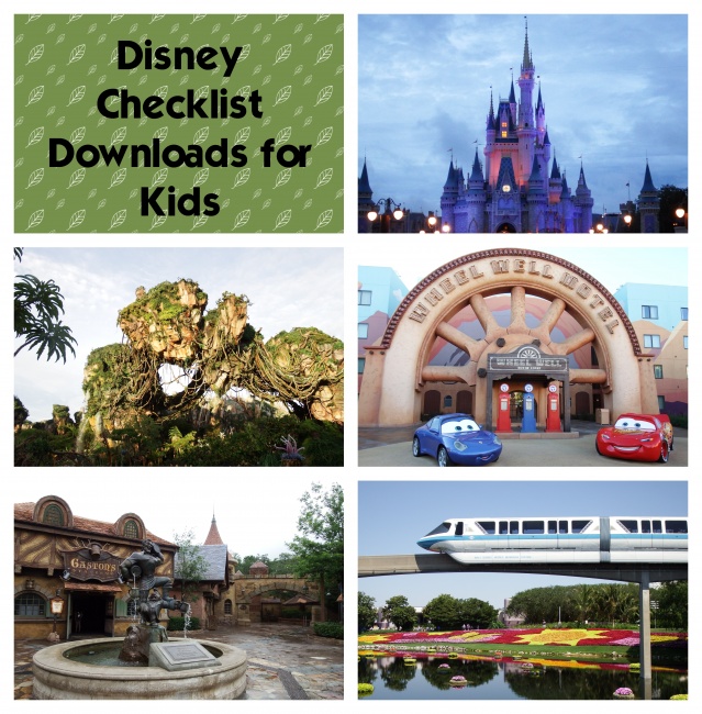 Disney Theme Park Checklists for Kids Adventures
