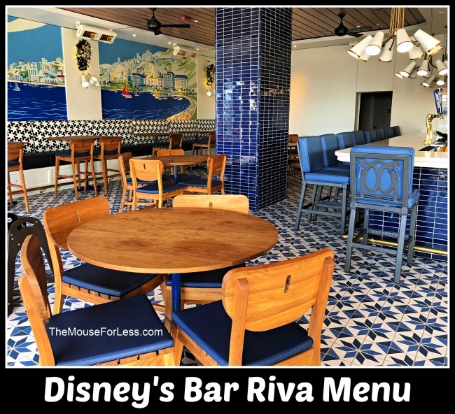 Bar Riva Menu 2023 Bar Riva Menu | Disney's Riviera Resort