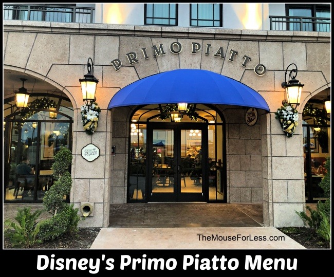 Primo Piatto Menu