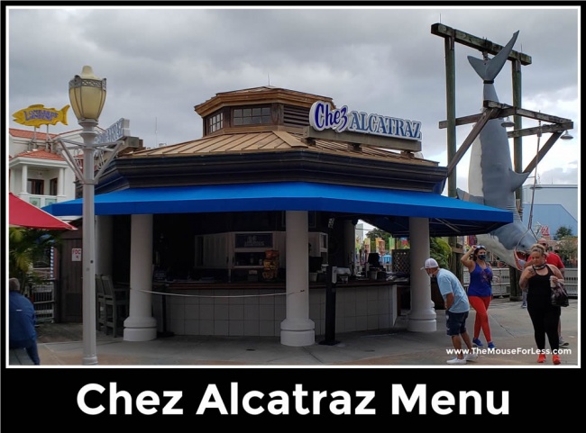 Chez Alcatraz Menu from Universal Studios Orlando