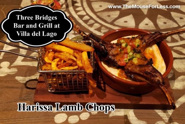 2023 Disney's Three Bridges Bar and Grill at Villa del Lago Menu