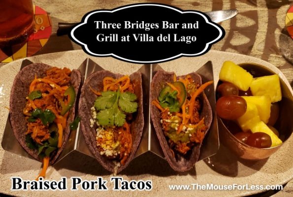 Disney's Three Bridges Bar and Grill at Villa del Lago Menu