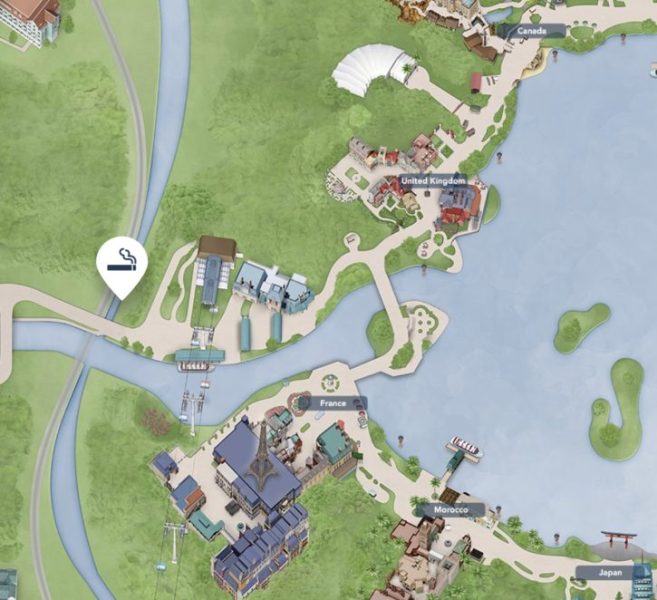 Designated Smoking Areas in the Walt Disney World Theme Parks