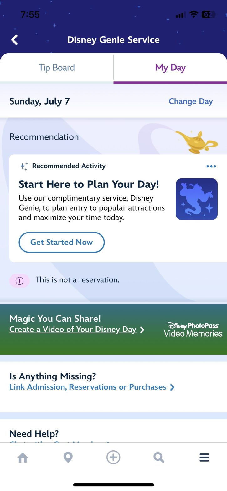 Using the My Disney Experience App